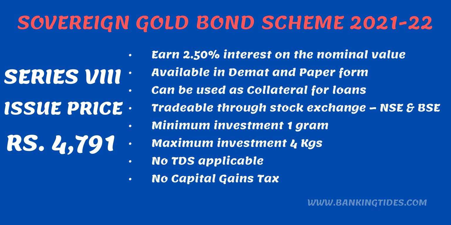 SGB Scheme 2021-22 Series VIII – Issue Price - Banking Tides